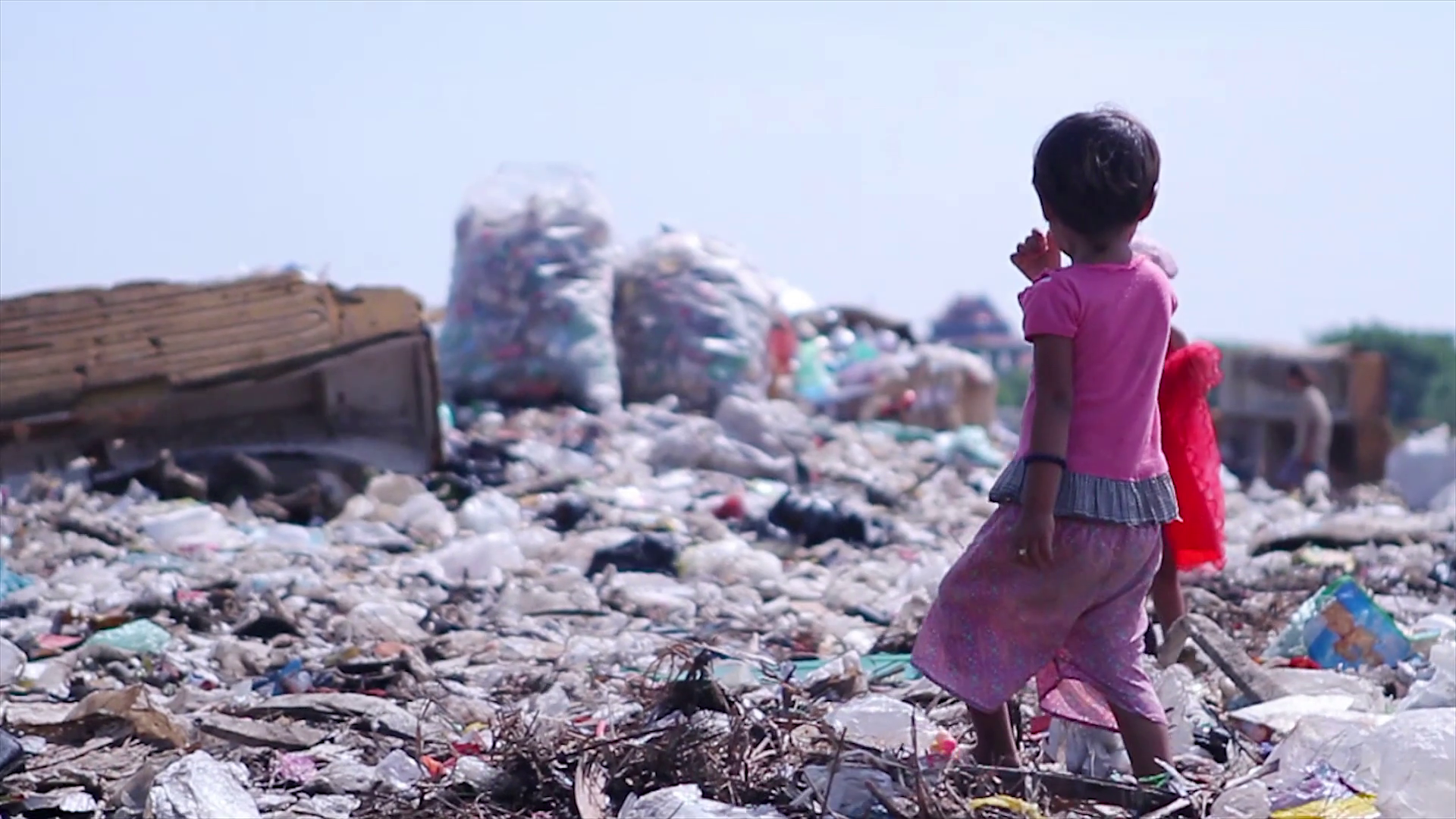 Children At Dump Dispossessed Orphans Hungry Stock Footage SBV ...