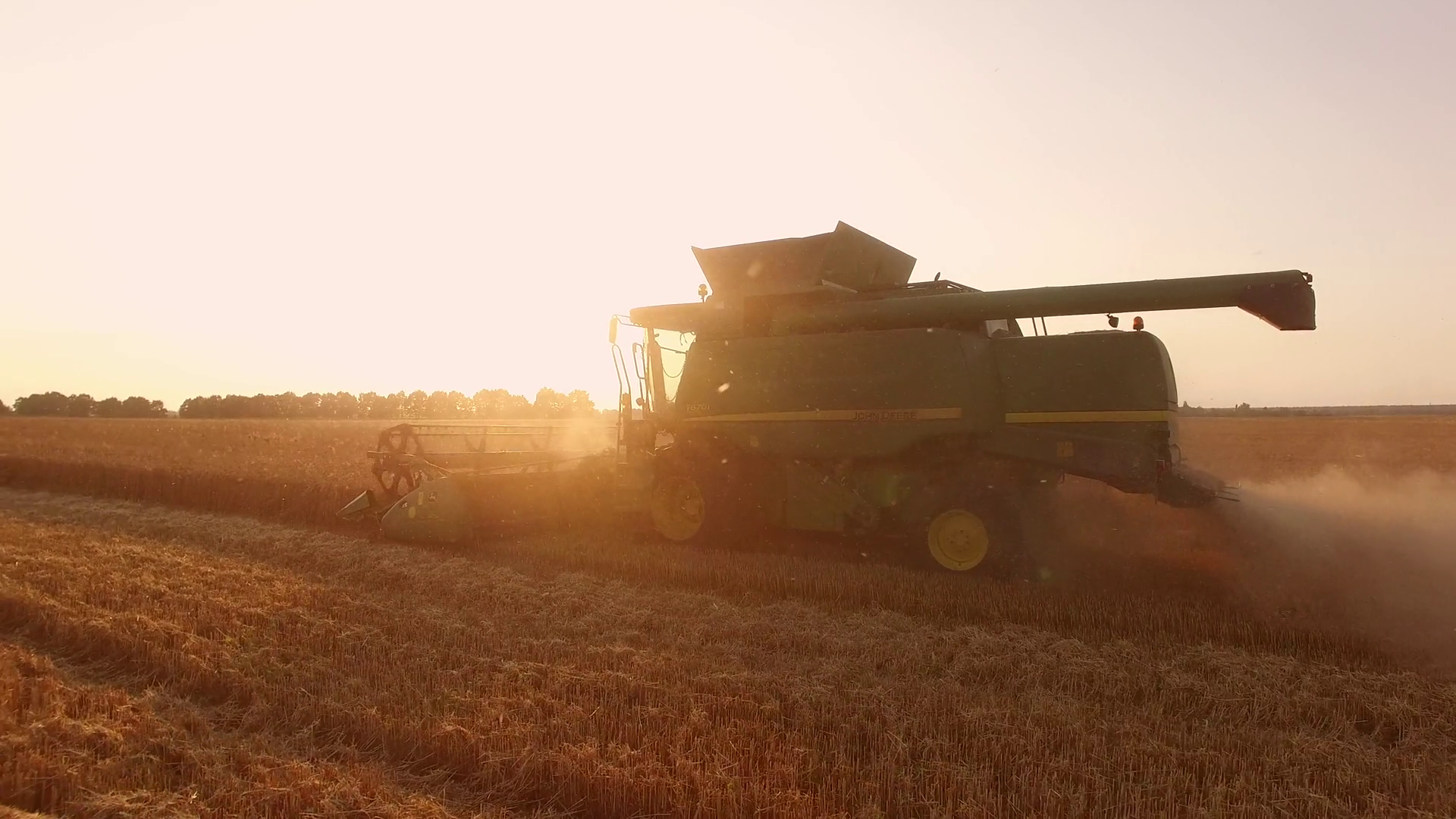 Combine Harvester Sunrise New Farm Equipment Stock Footage SBV ...