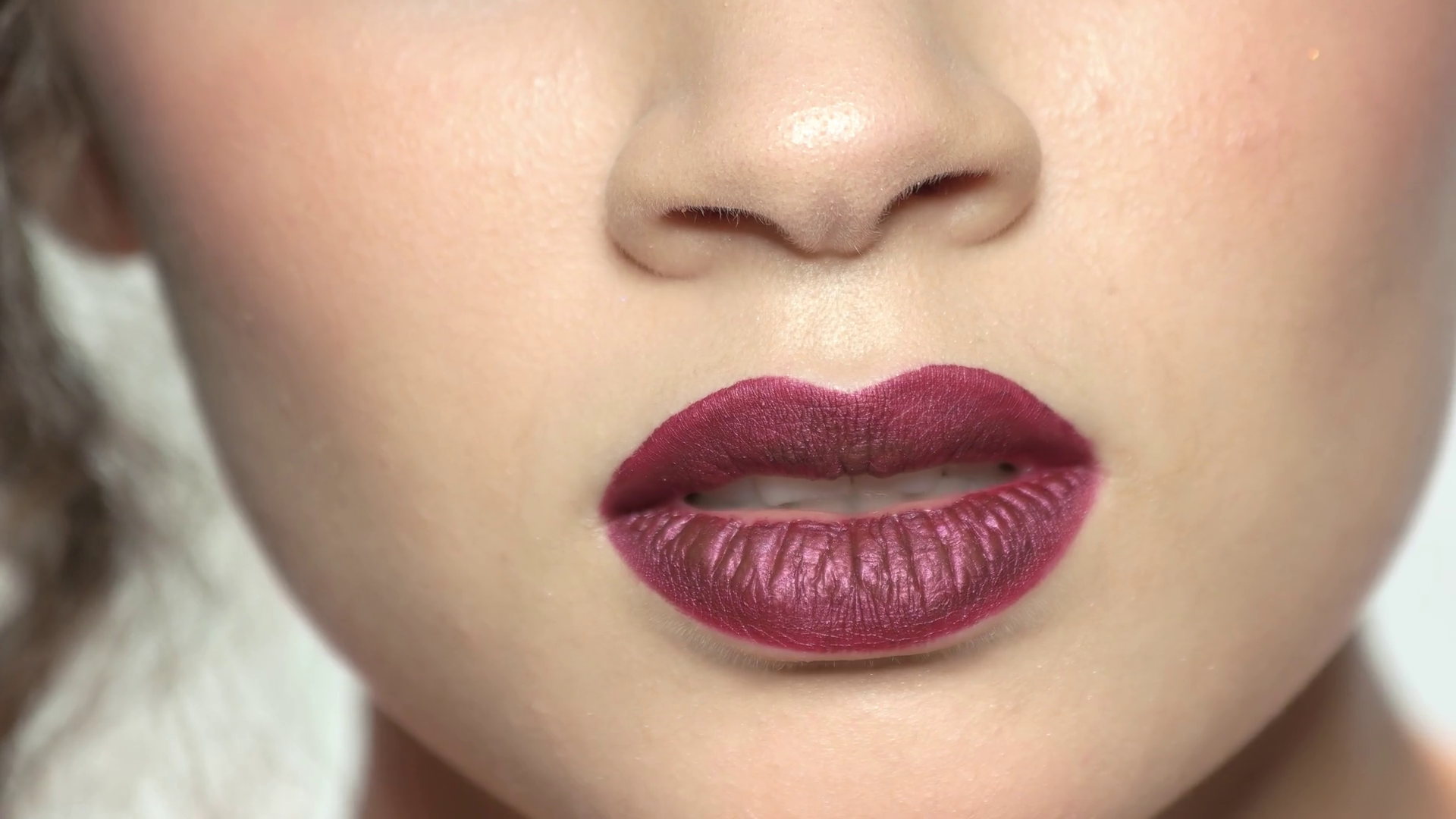 Vibrant Lip Color: Youthful Woman's Makeup Stock Footage SBV-317314032 ...