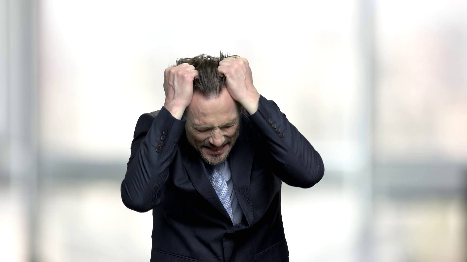 Desperate Caucasian Businessman On Blurred Stock Footage SBV-331237936 ...