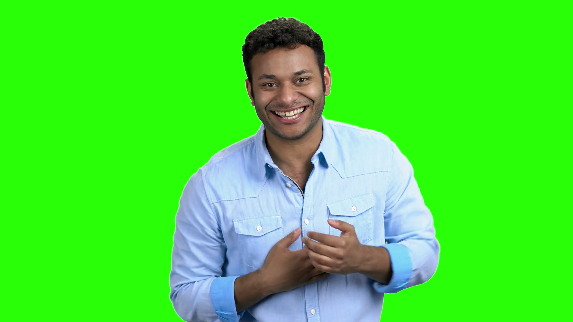 Expressive Man Laughing On Green Screen Stock Footage SBV-337476070 ...