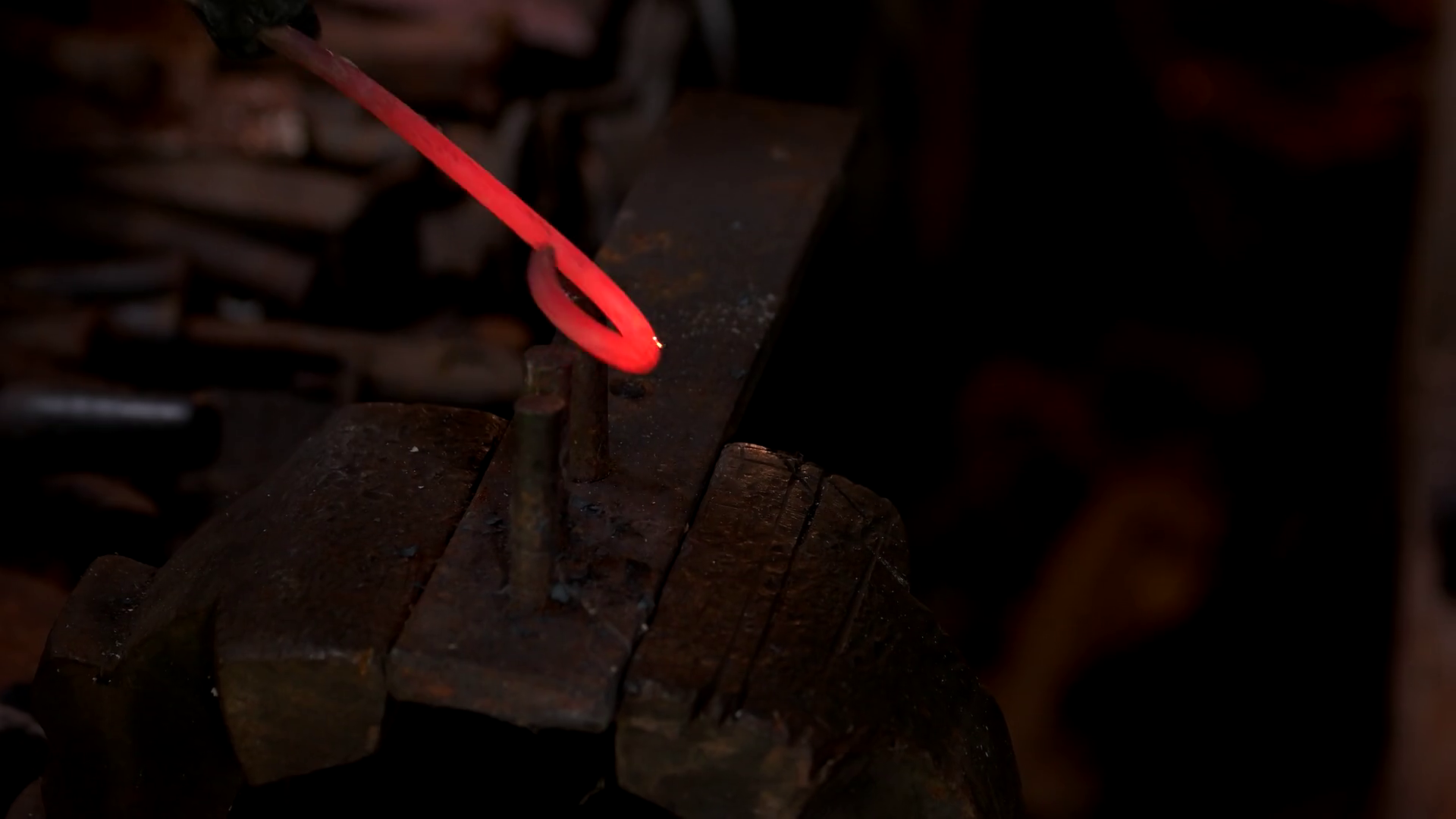 Forging Hook Tool At Forge Red Hot Metal On Stock Footage SBV-337767191 ...