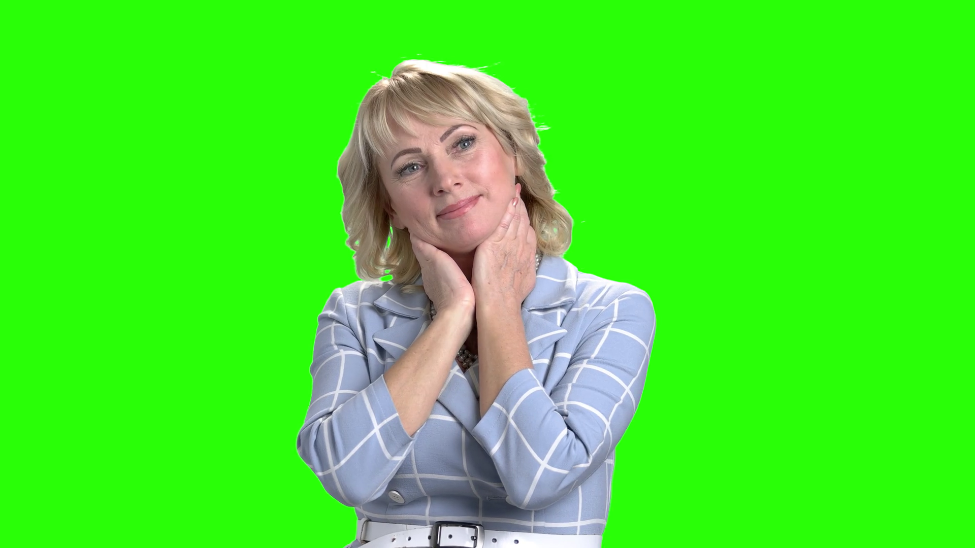 Joyful Woman On Green Screen Reflective Stock Footage SBV-323585487 ...