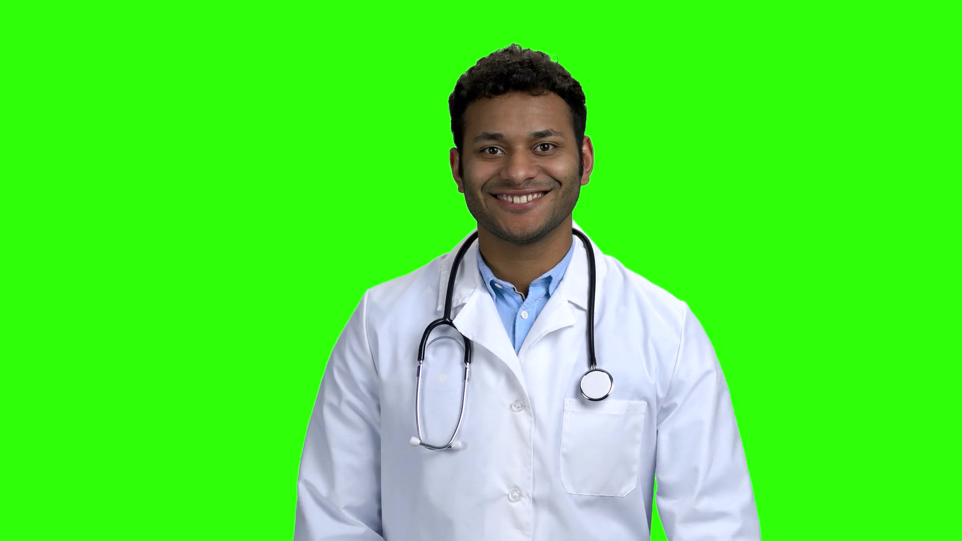 Smiling Doctor With Stethoscope On Green Stock Footage SBV-333992175 ...