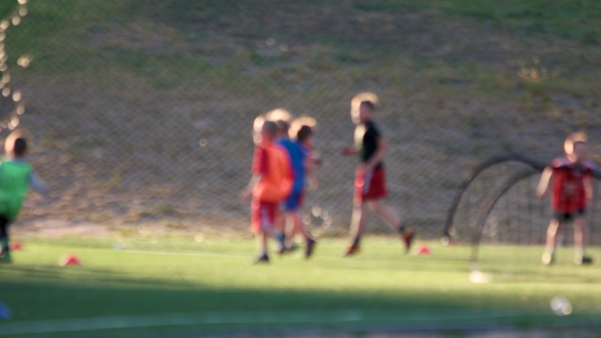 Kids On Football Training Blurred Background Stock Footage SBV ...
