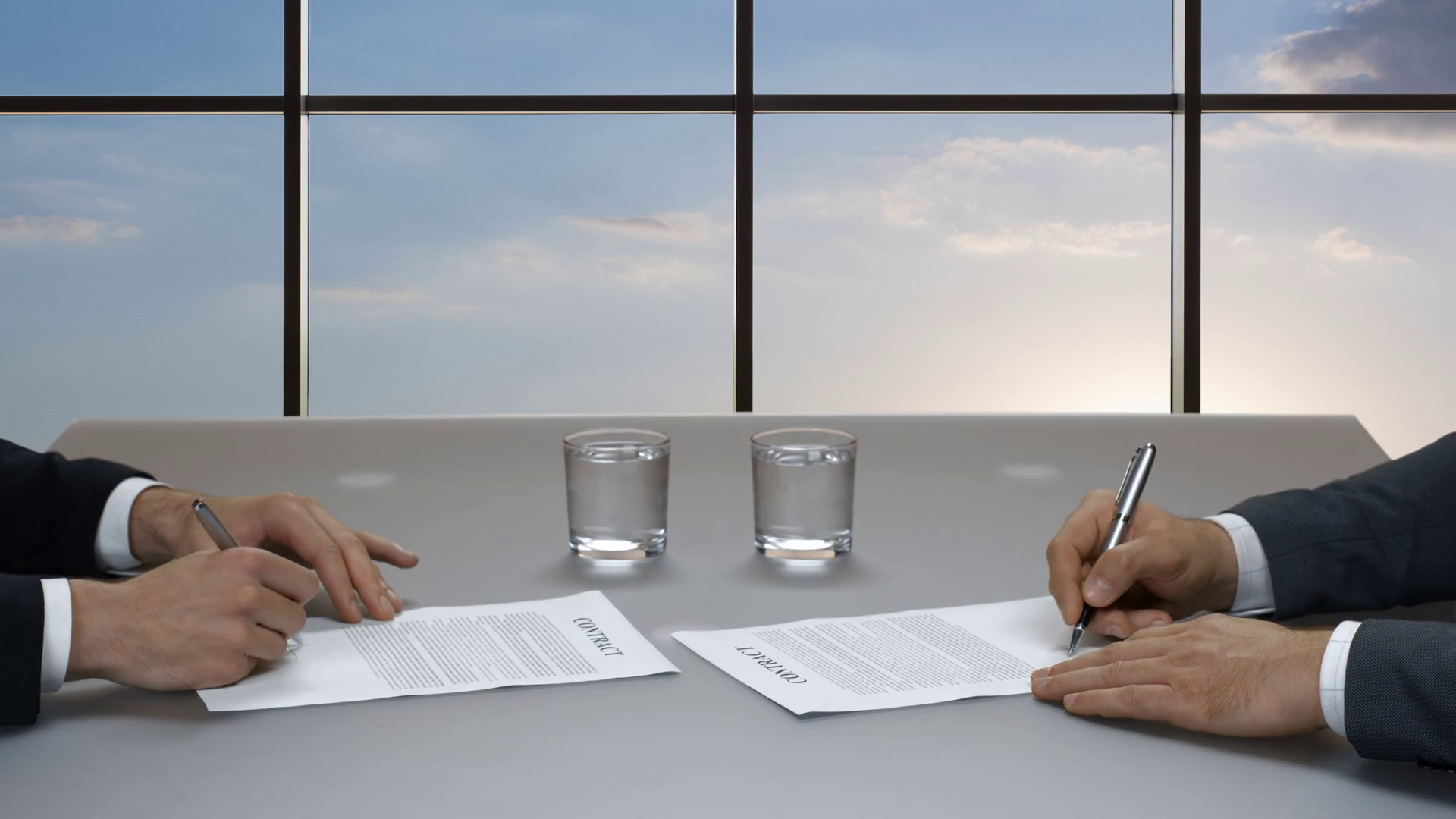Male Hands Signing Documents Handshake On Stock Footage SBV-318367623 ...