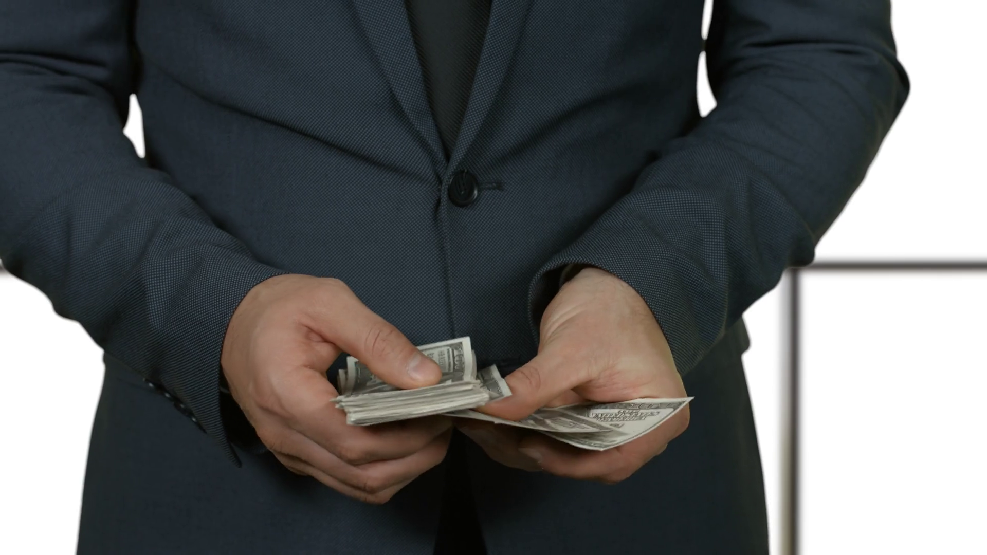 Man Counting Cash Isolated Businessman Stock Footage SBV-313023083 ...