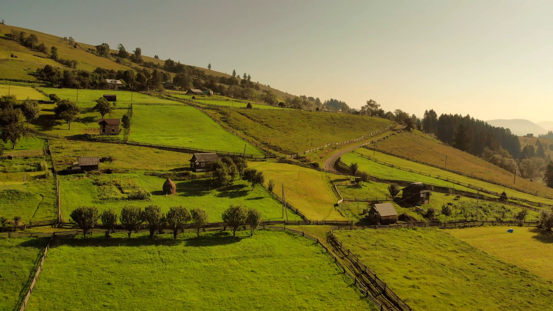 Mountain Countryside Landscape Aerial View Stock Footage SBV-338078601 ...