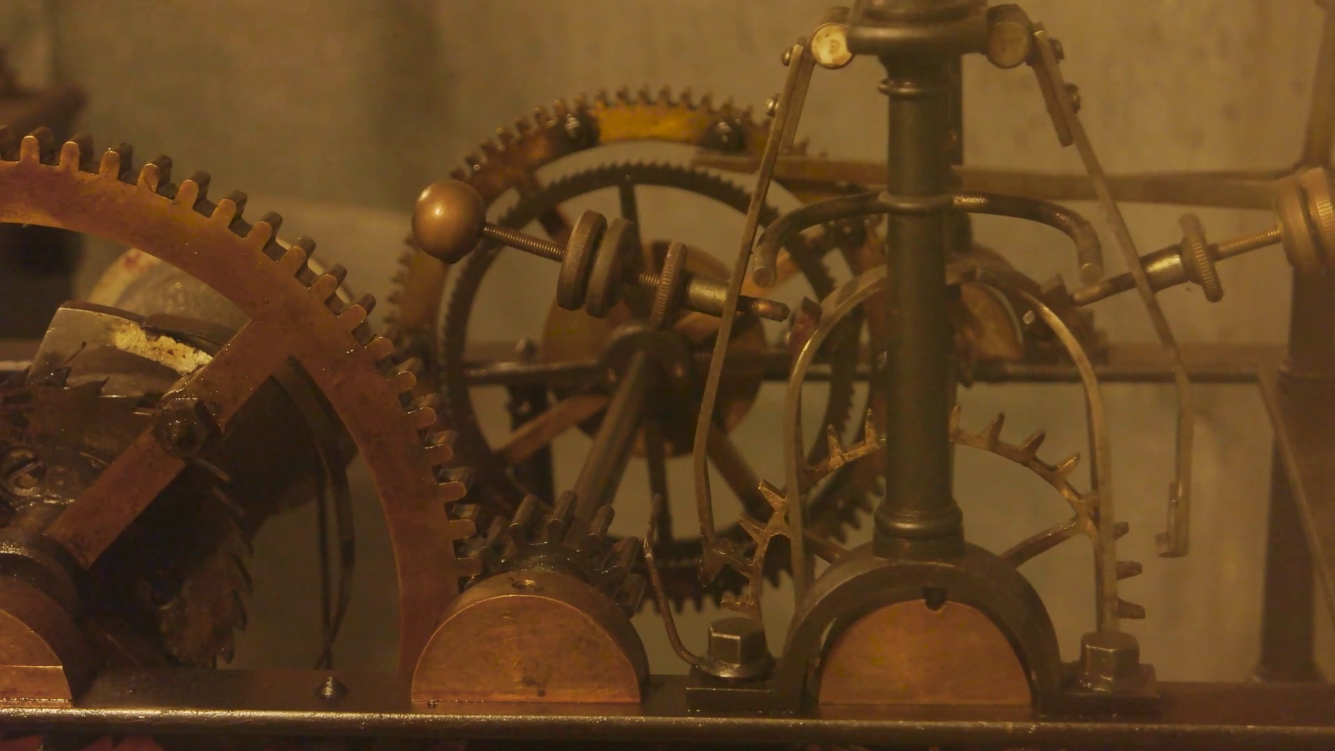 Old Clock Mechanism Close Up Pendulum Cogs Stock Footage SBV-319097016 ...