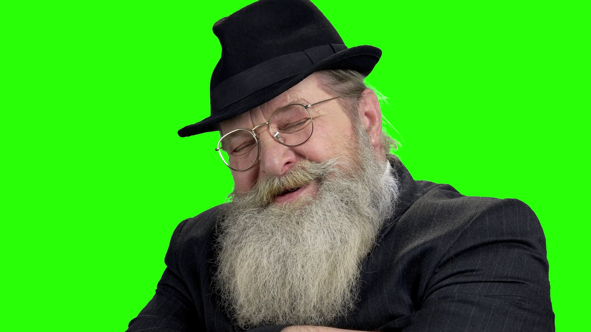 Old Friendly Man In Glasses Talking On Green Stock Footage SBV ...