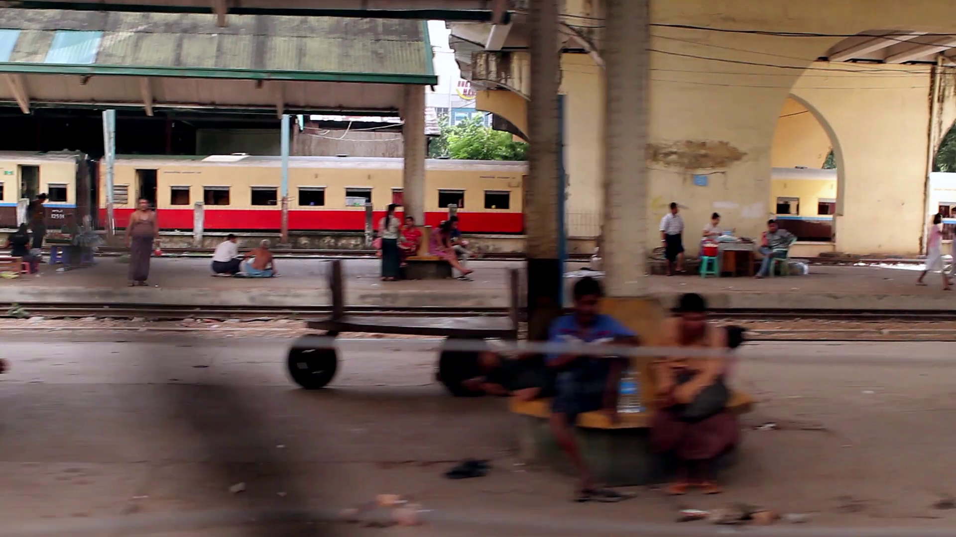 Old Train Station In Myanmar Poor People Stock Footage SBV-313640540 ...
