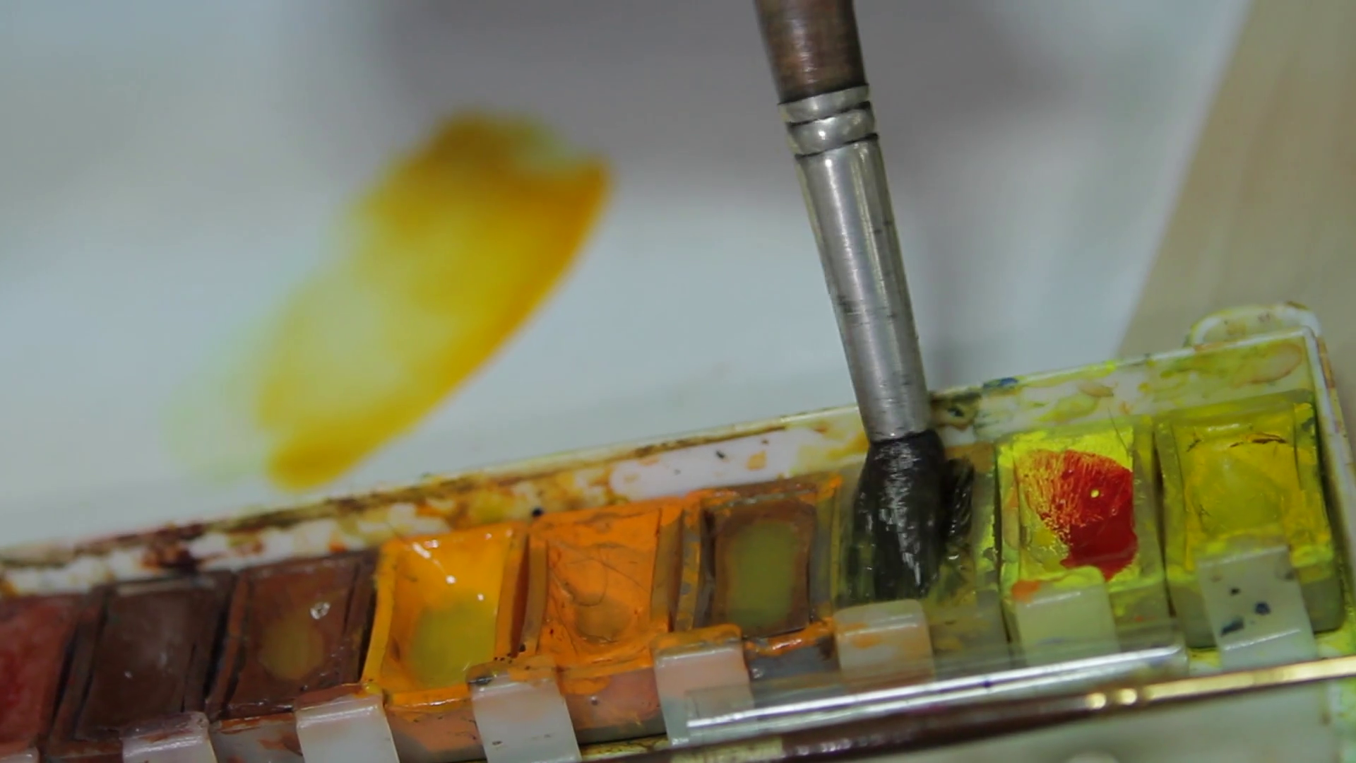 Painter Selects Color Palette Artist Works Stock Footage SBV-318181097 ...