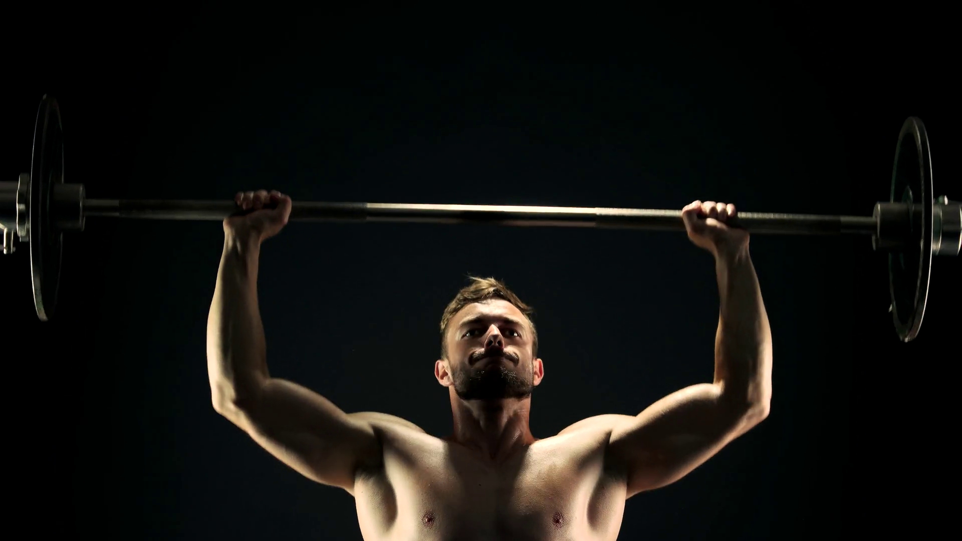 Persevering Bodybuilder Lifting Heavy Stock Footage SBV-334320564 ...