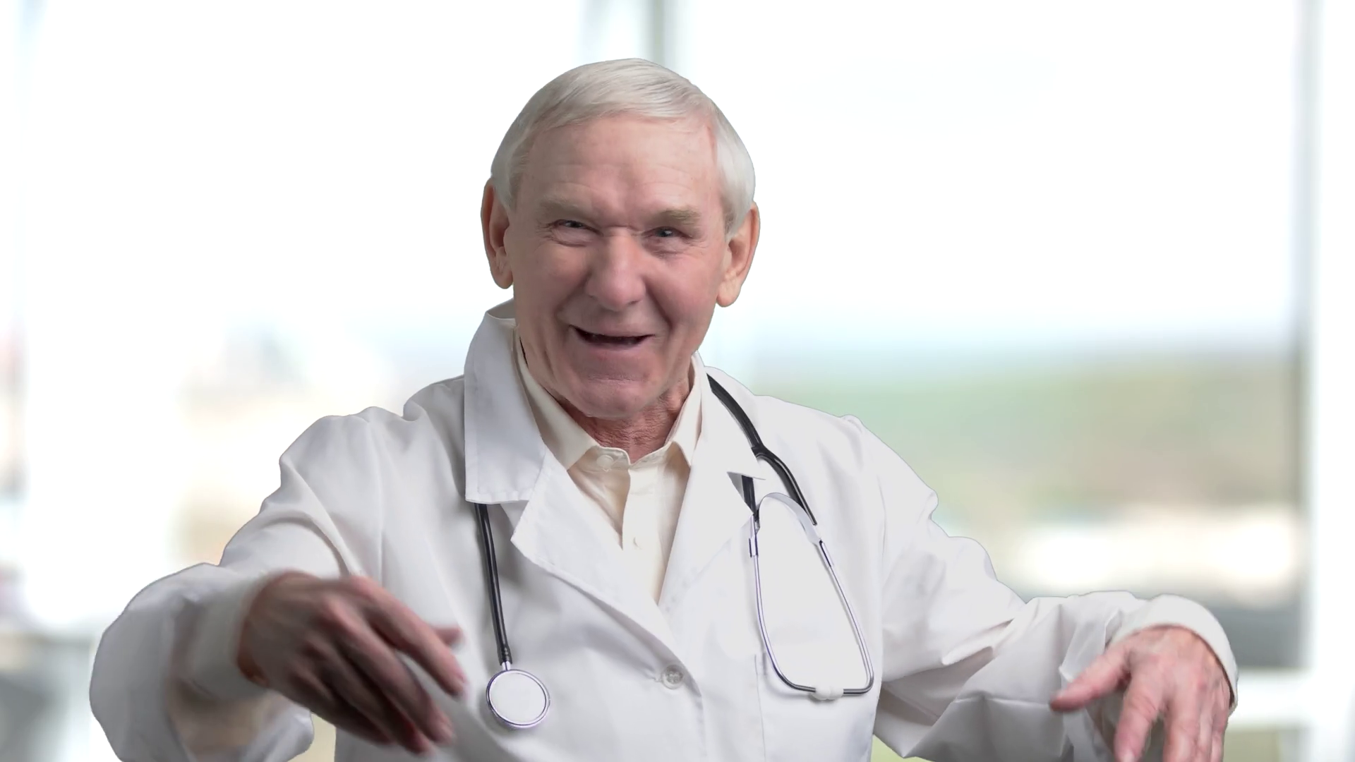 Portrait Of Old Doctor Telling Jokes Stock Footage SBV-320822141 ...