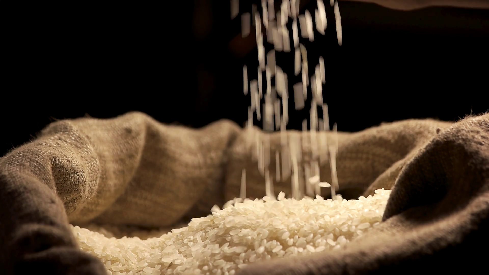 Rice Falling In Slow-mo Sack With Groats Stock Footage SBV-313802810 ...