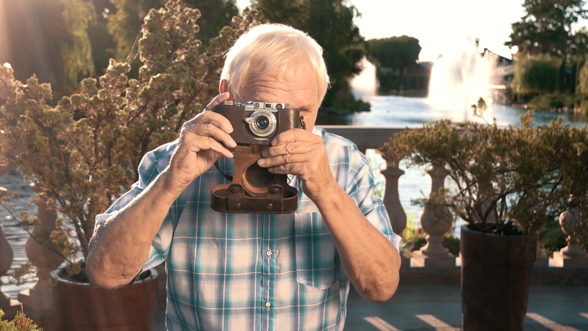 Senior Man Holding Camera Elderly Male Stock Footage SBV-313592806 ...