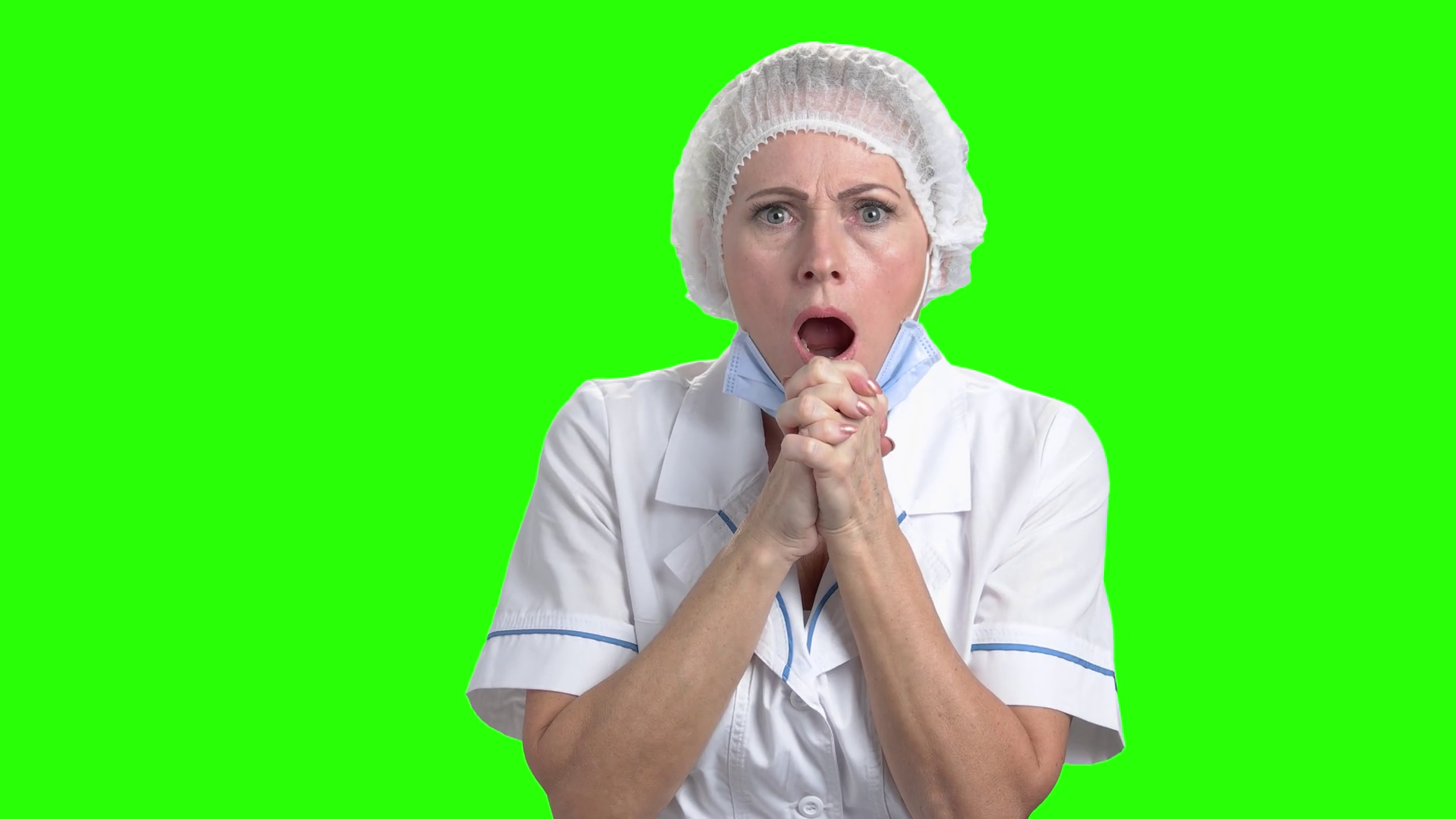 Shocked Caucasian Doctor On Green Screen Stock Footage SBV-323585928 ...