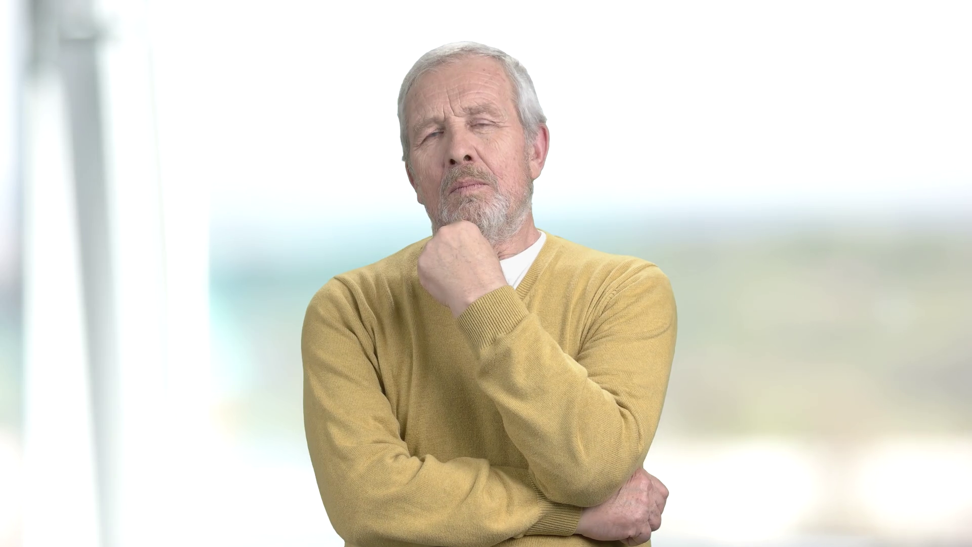 Thinking Elderly Man Blurred Background Stock Footage SBV-322835294 ...