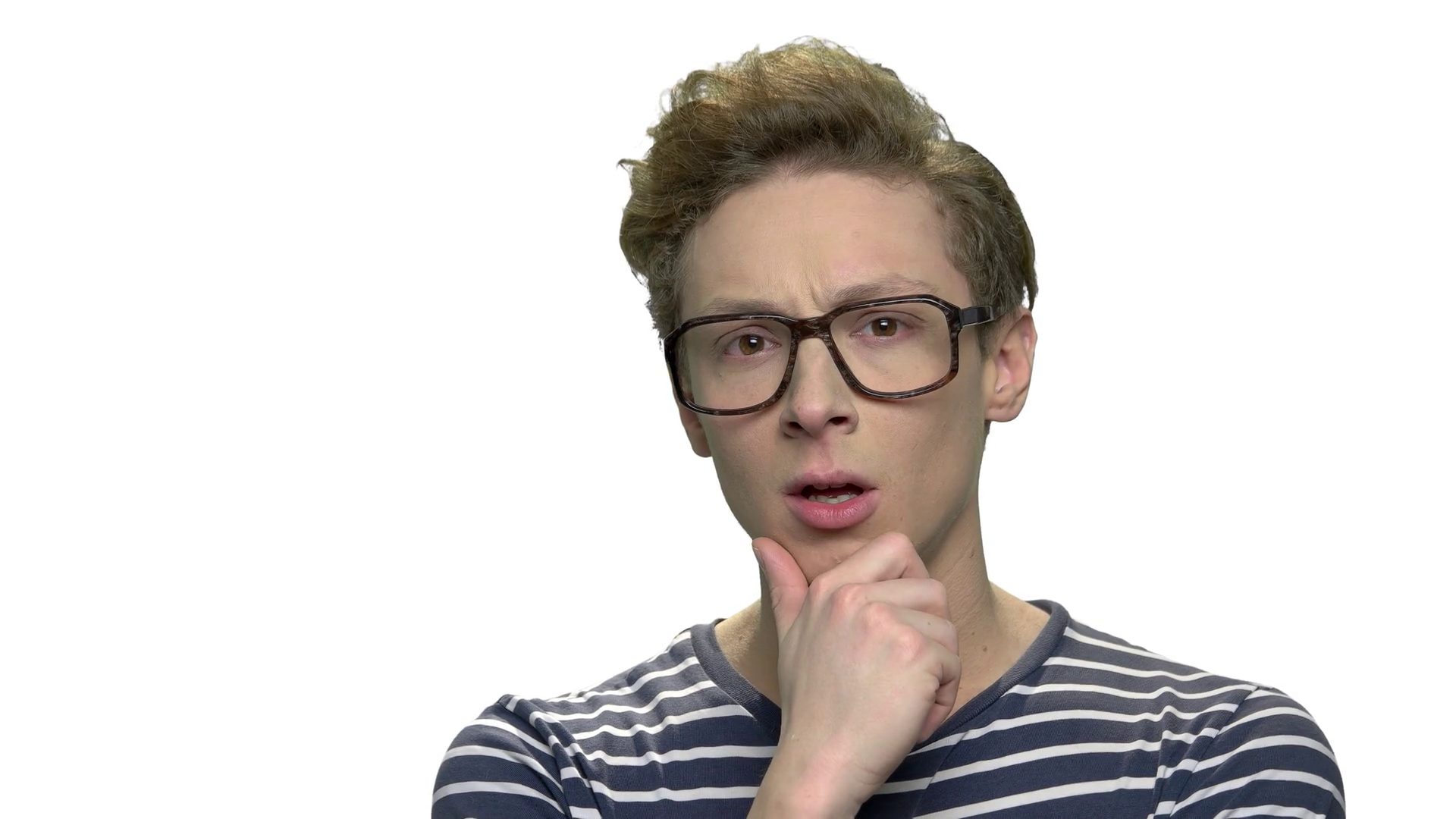 Thoughtful Nerd Boy In Eyeglasses Smart Stock Footage SBV-338055846 ...