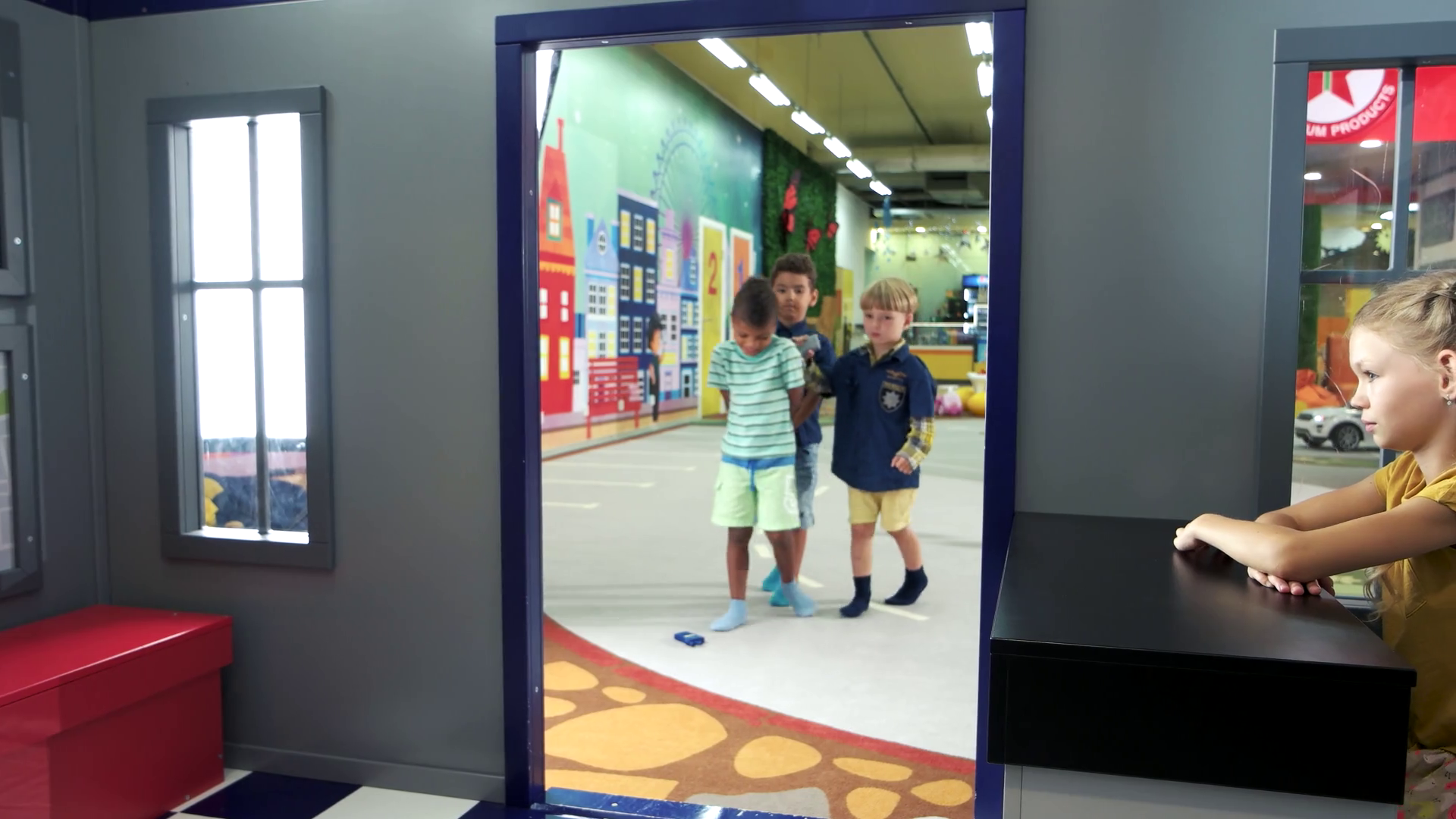 Little Kids Playing Cops Robbers In Playroom Stock Footage SBV ...