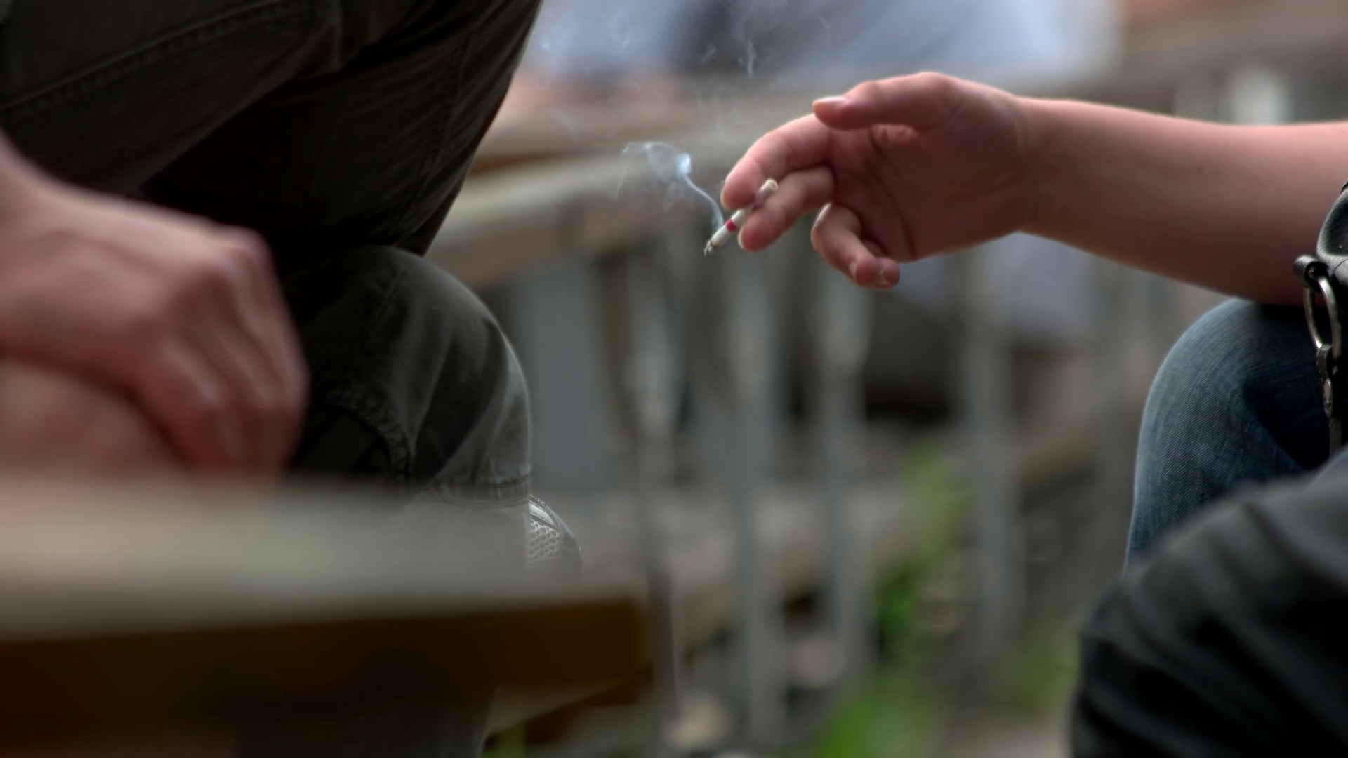 Two Smoking People Male Female Hands With Stock Footage SBV-327037381 ...