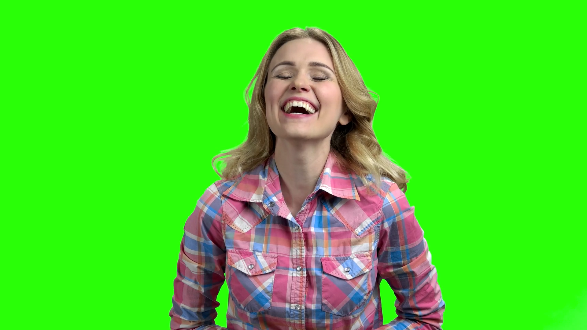 Happy Woman Laughing On Green Screen Stock Footage SBV-337472476 ...