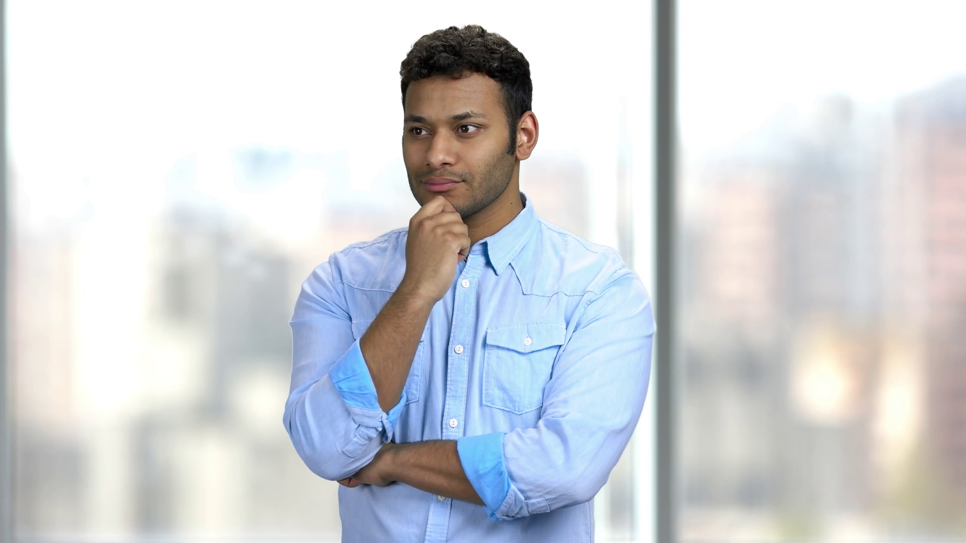 Thoughtful Man Contemplating On Blurred Stock Footage SBV-338650747 ...