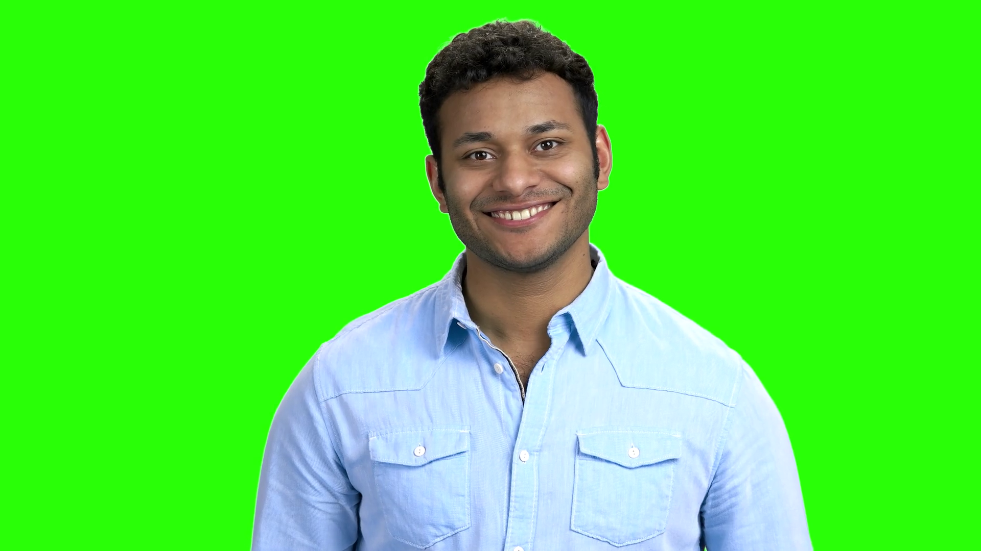 Friendly Smiling Man In Blue Shirt: Alpha Stock Footage SBV-333985103 ...