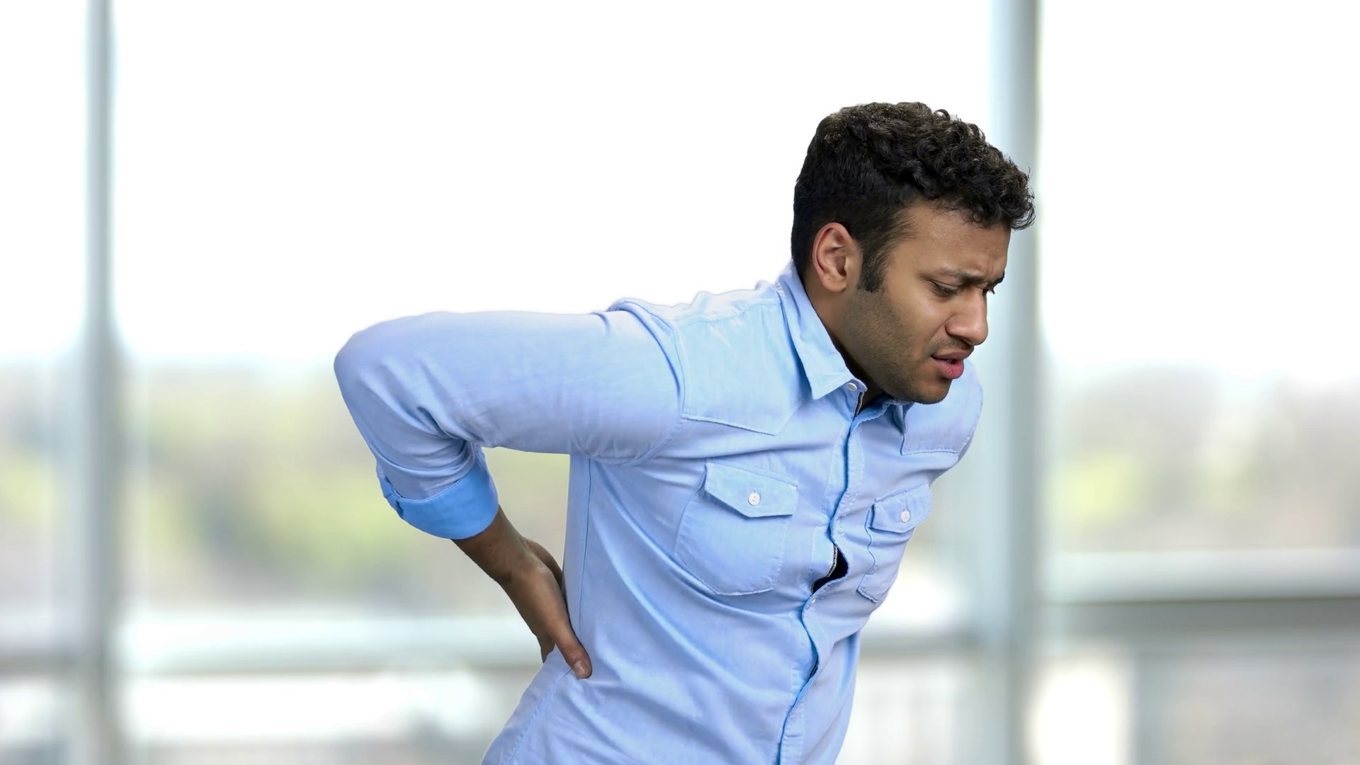 Indian Man Experiencing Back Pain Guy In Stock Footage SBV-338283628 ...
