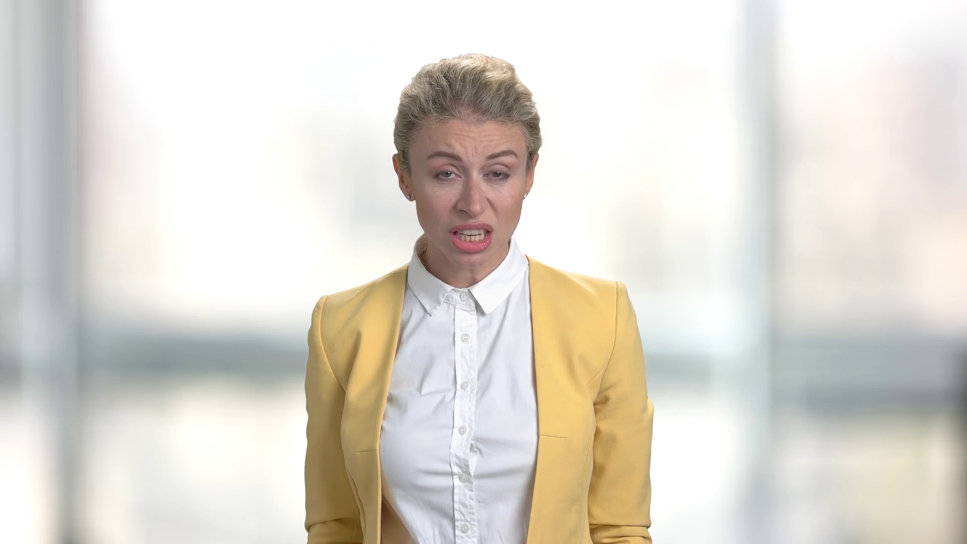 Young Irritated Business Woman On Blurred Stock Footage SBV-324240405 ...