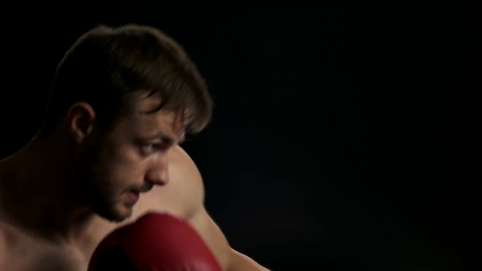 Determined Boxer Showcases Skills In Ring Stock Footage SBV-321723512 ...
