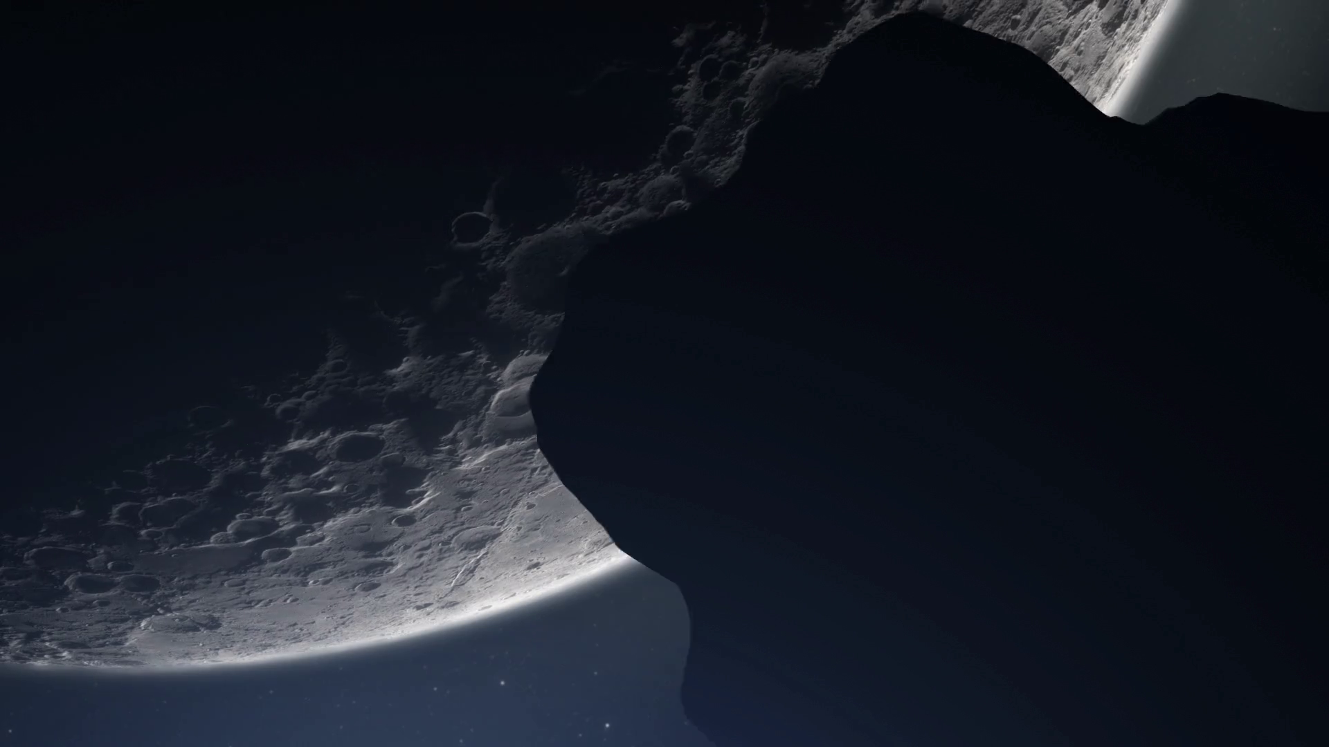 Partial Cinematic View Of Moon Asteroid Stock Motion Graphics SBV-347735723 - Storyblocks