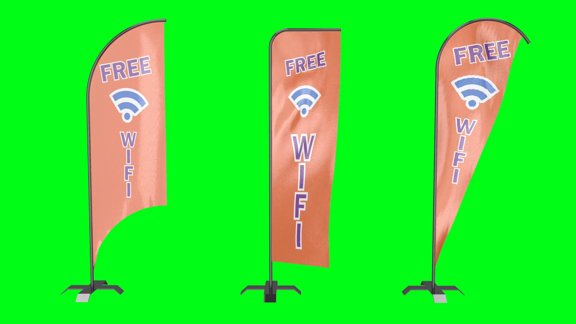 Outdoor Free Wifi Banner Flagpole Gas Stock Motion Graphics SBV ...