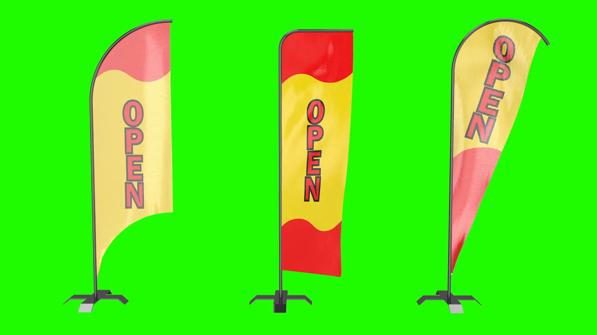 Open Feather Flag Sign Outdoor Banner Stock Motion Graphics SBV ...