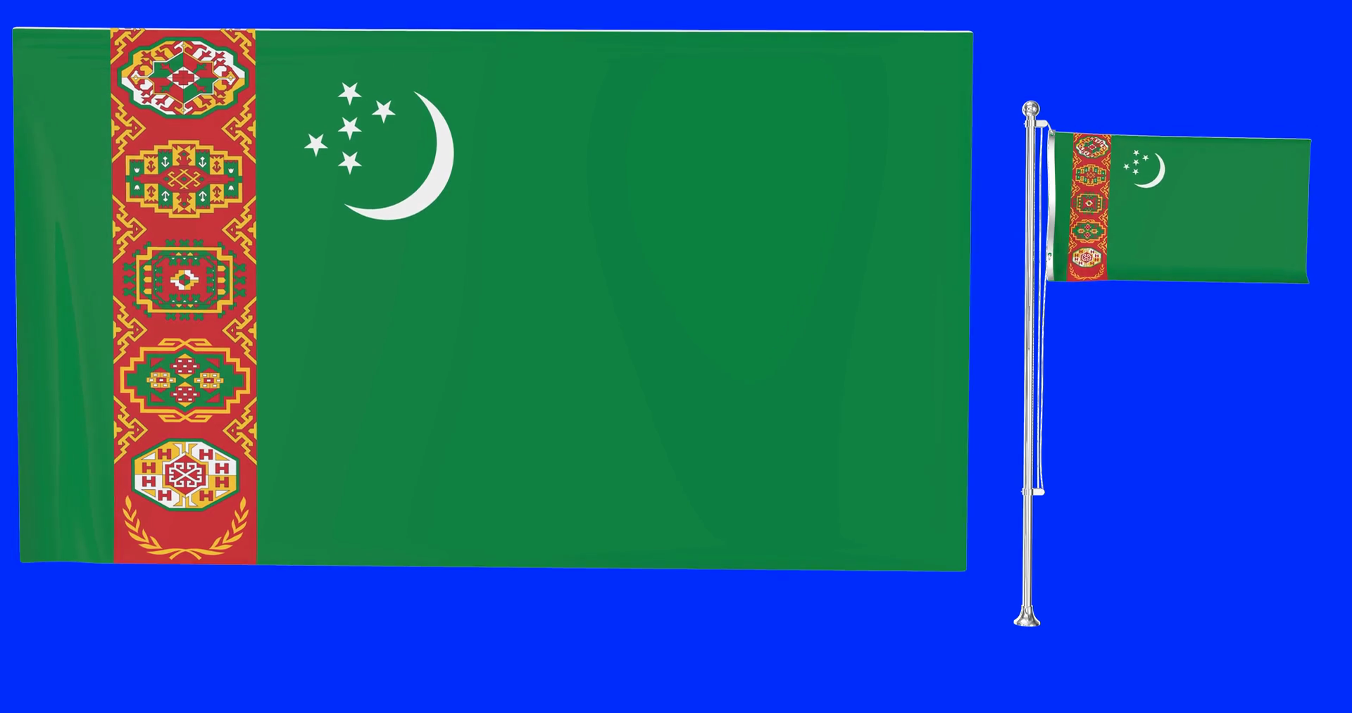 Turkmenistan Flags Waving In Windnational Stock Motion Graphics SBV ...