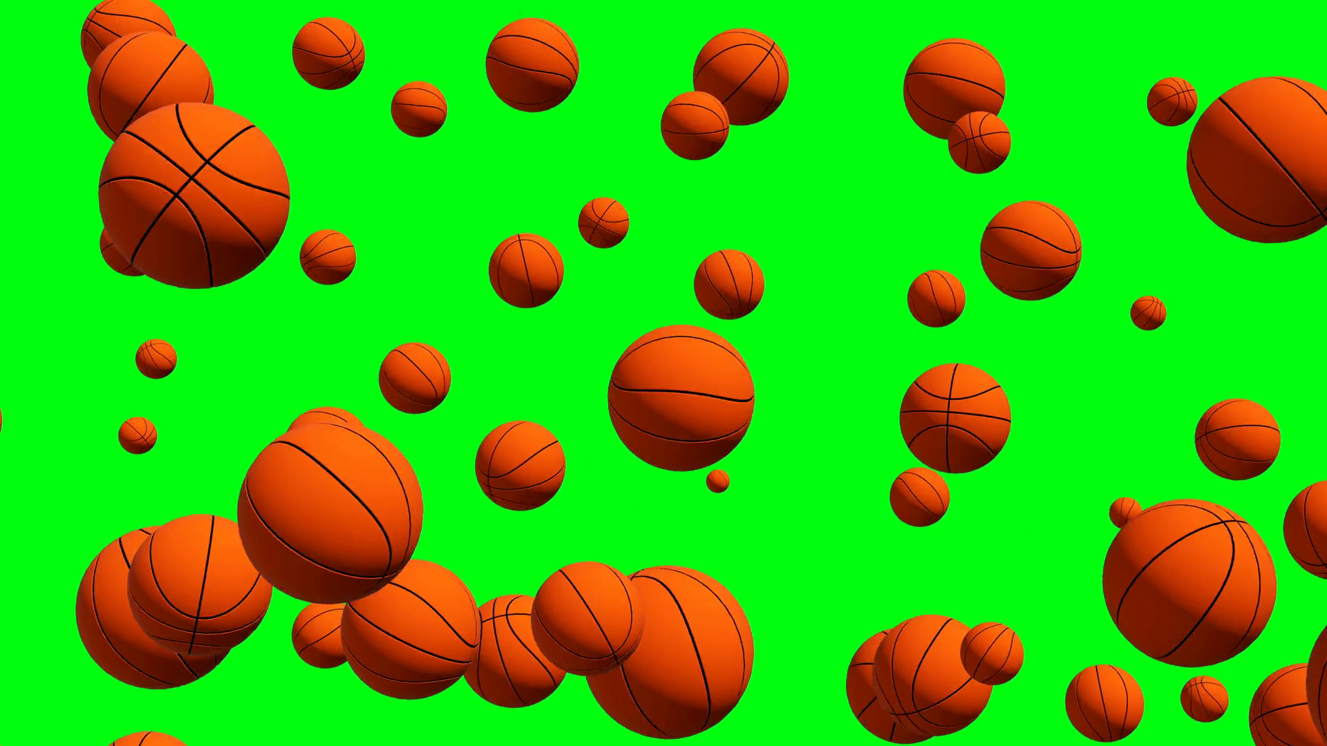Basketball Balls Rain Falling On Green Stock Motion Graphics SBV ...
