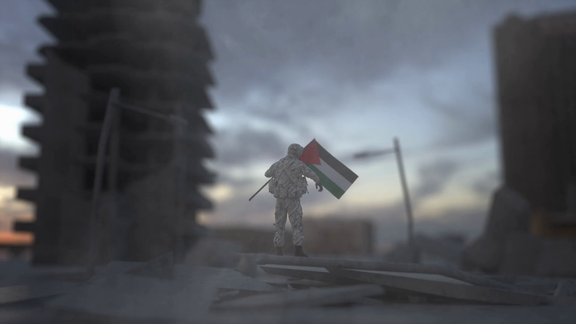 Palestinian Soldier Holding Flag Of Stock Motion Graphics SBV-348641067 ...