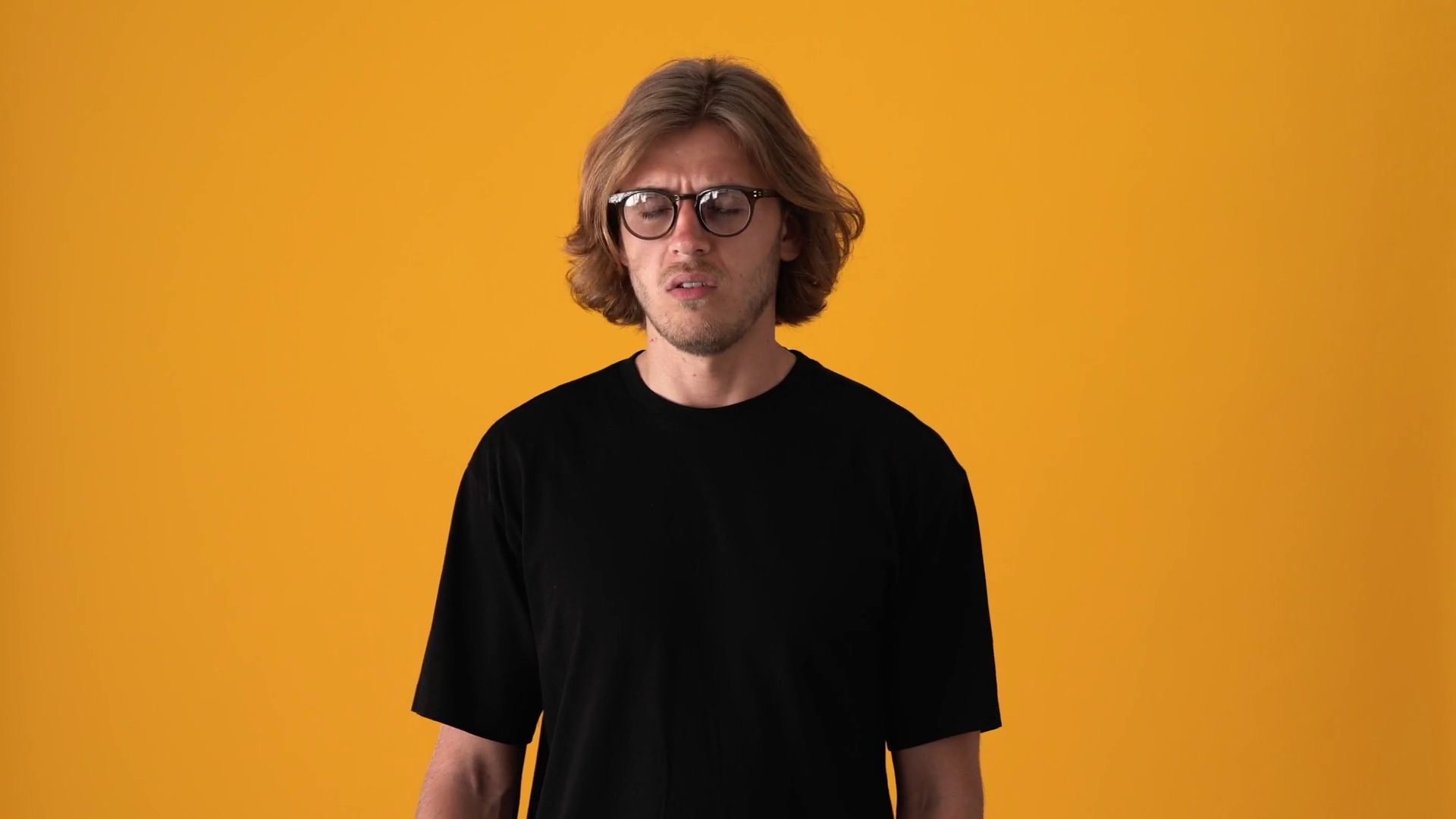 Displeased Blond Man Giving Negative Answer Stock Footage SBV-352515135 ...