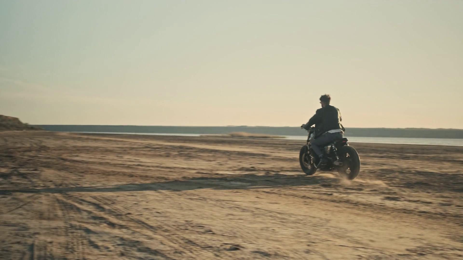 A Confident Young Man Rides Motorcycle On Stock Footage SBV-352670460 ...