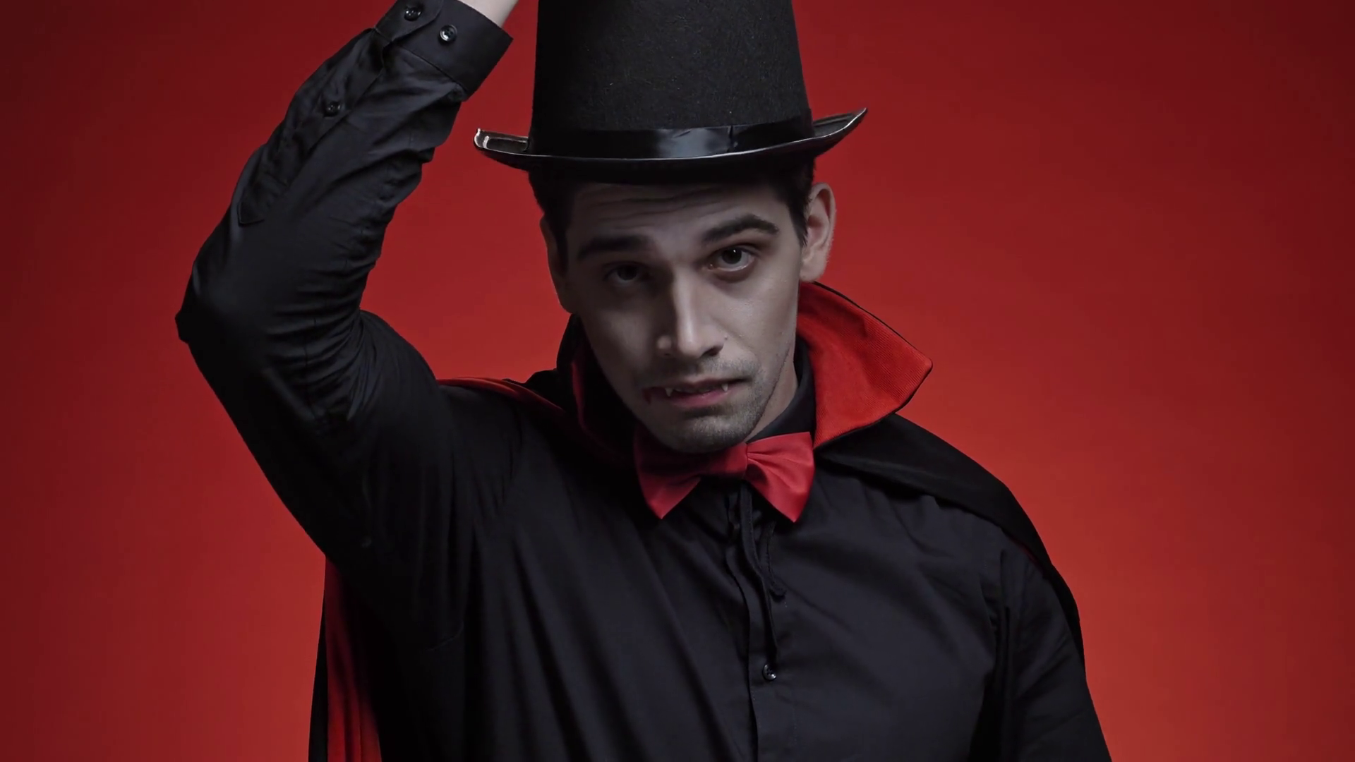 Attractive Vampire Man With Blood Fangs In Stock Footage SBV-352705644 ...