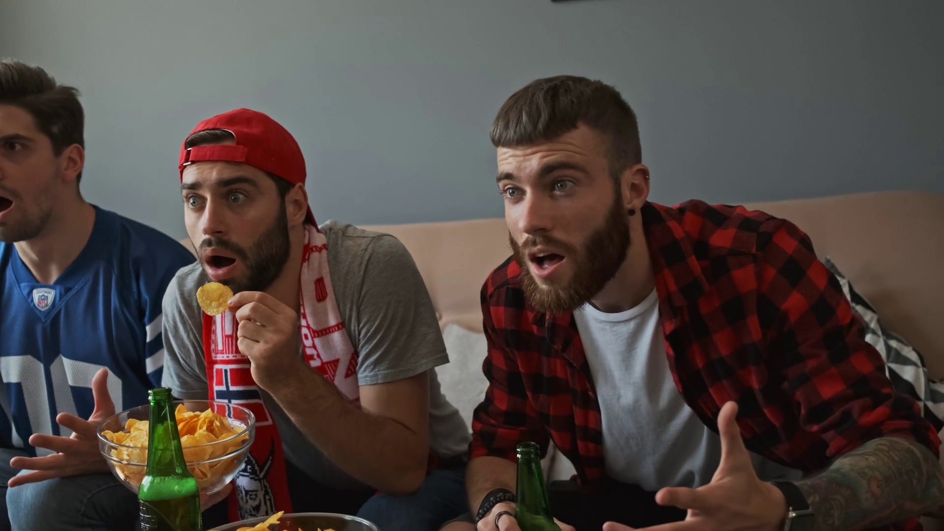 Three Shocked Men Fans Worried Screaming Stock Footage SBV-352650417 ...