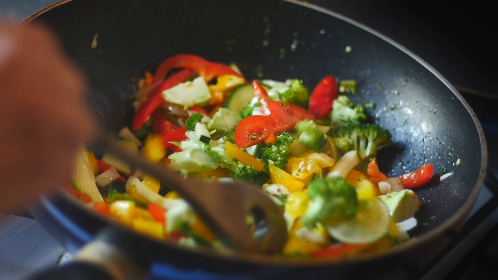 Cooking Delicious Stir Fry With Fresh Stock Footage SBV-312511616 ...