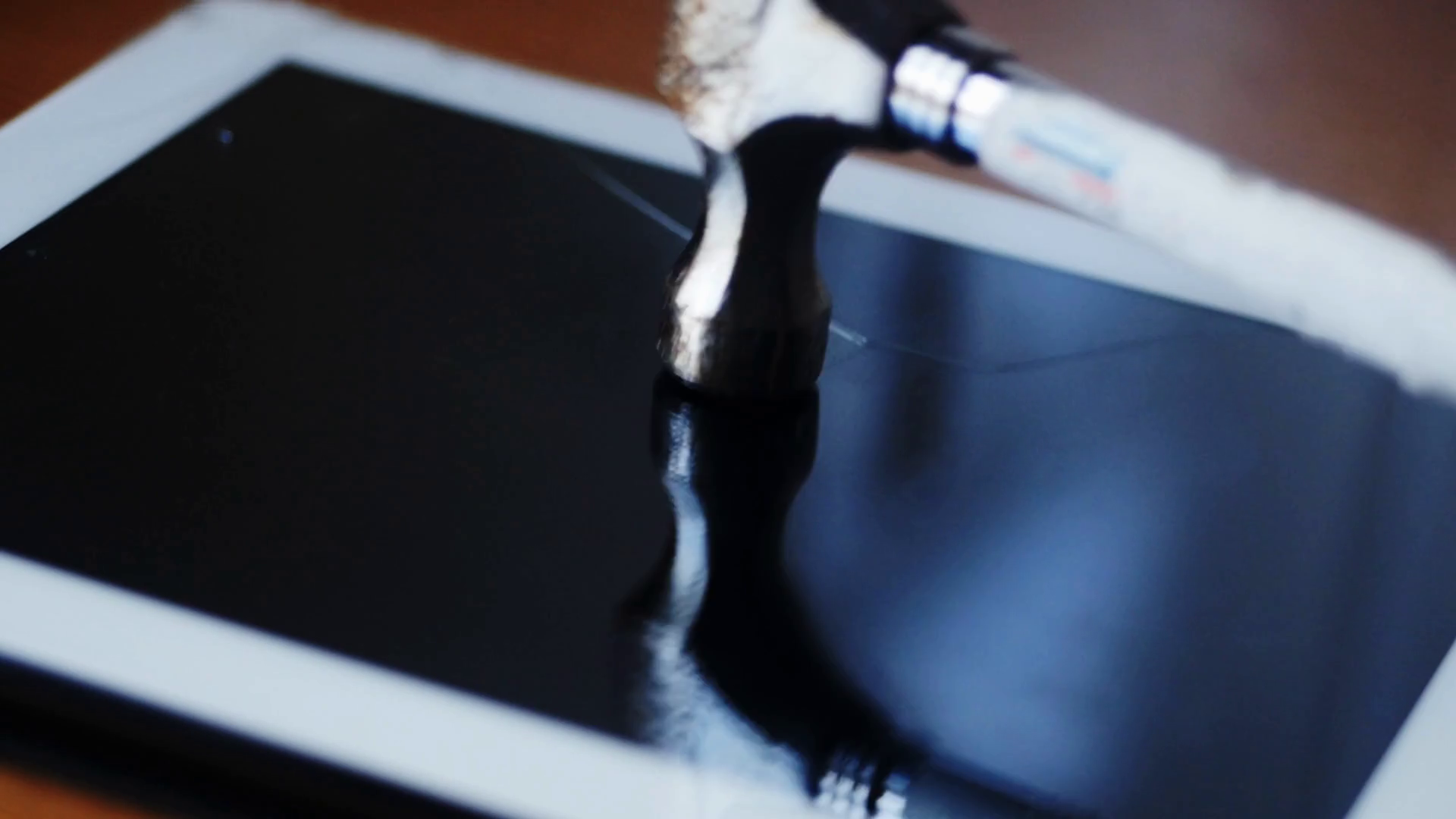 Hammer Smashes Computer Tablet In Slow Motion Stock Footage SBV ...