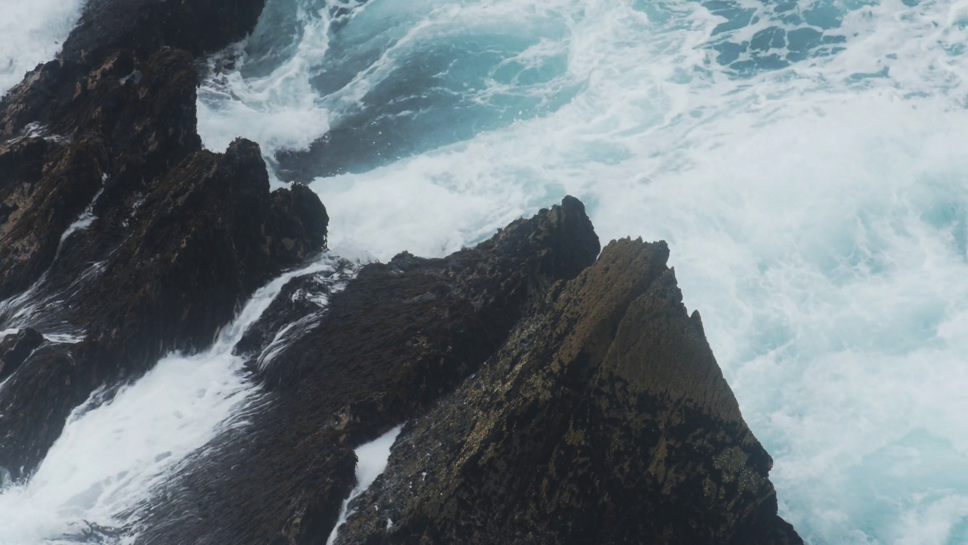 Waves Breaking Sea Water Splashing Foaming Stock Footage SBV-312507968 ...