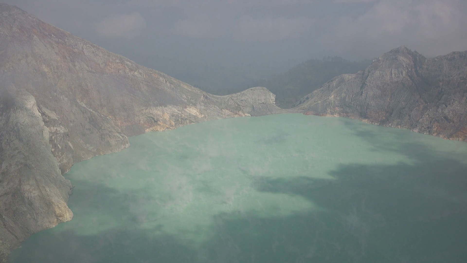 Overview Of Acidic Volcano Crater Lake Stock Footage SBV-352317666 ...
