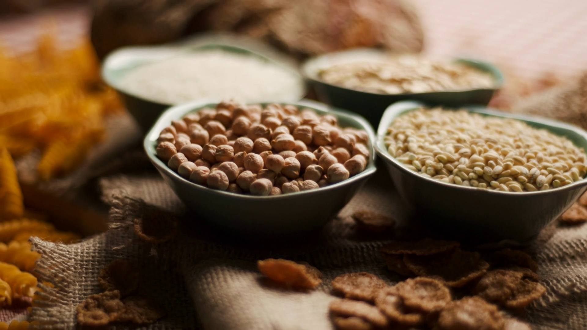 Close-up Of Carbohydrate-rich Foods On Table Stock Footage SBV ...