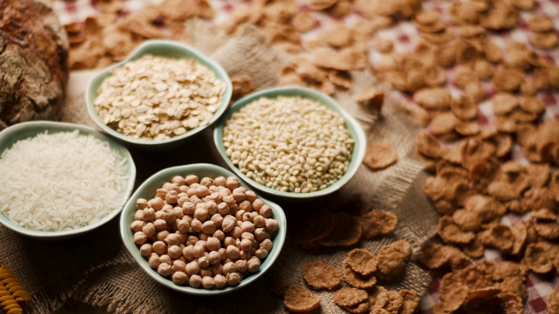 Close-up Of Carbohydrate-rich Foods On Table Stock Footage SBV ...