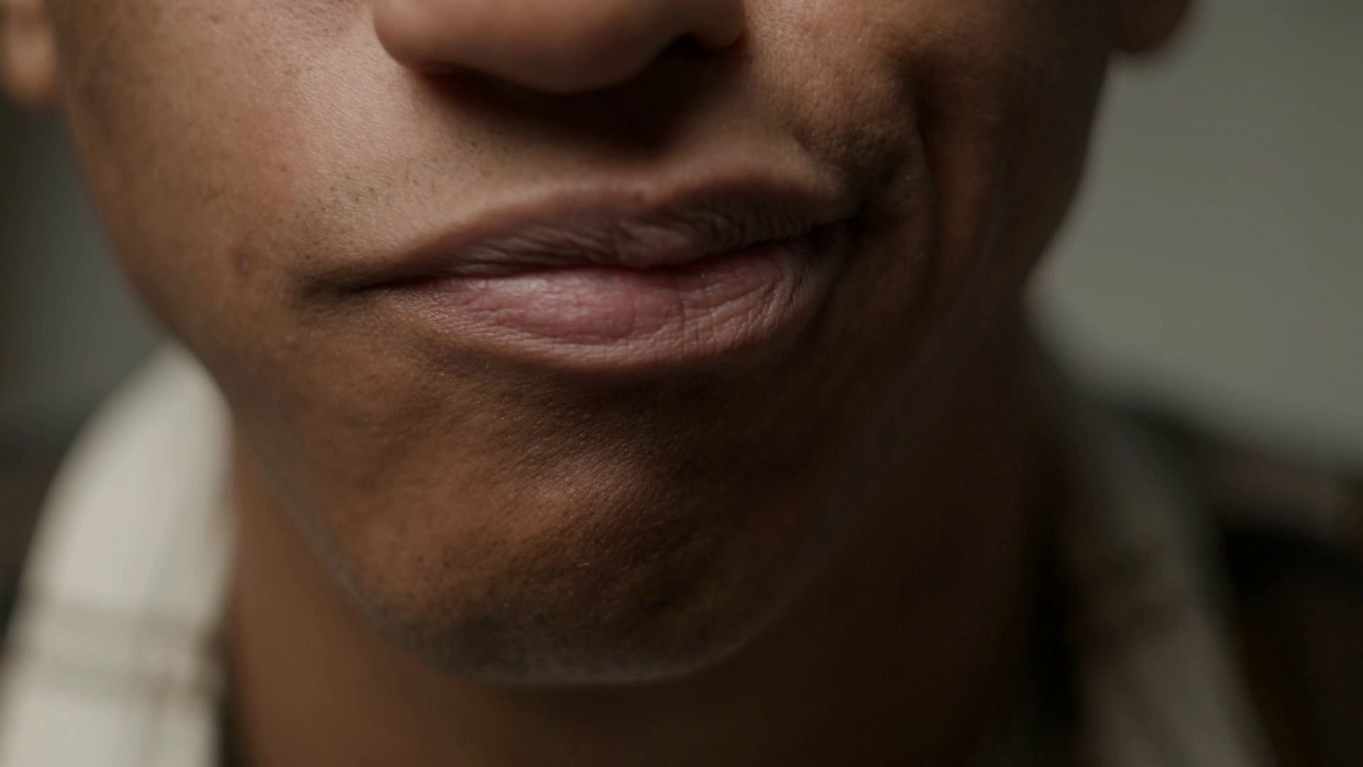 Black Male Mouth Shows Doubt Close Up Stock Footage SBV-347293508 ...