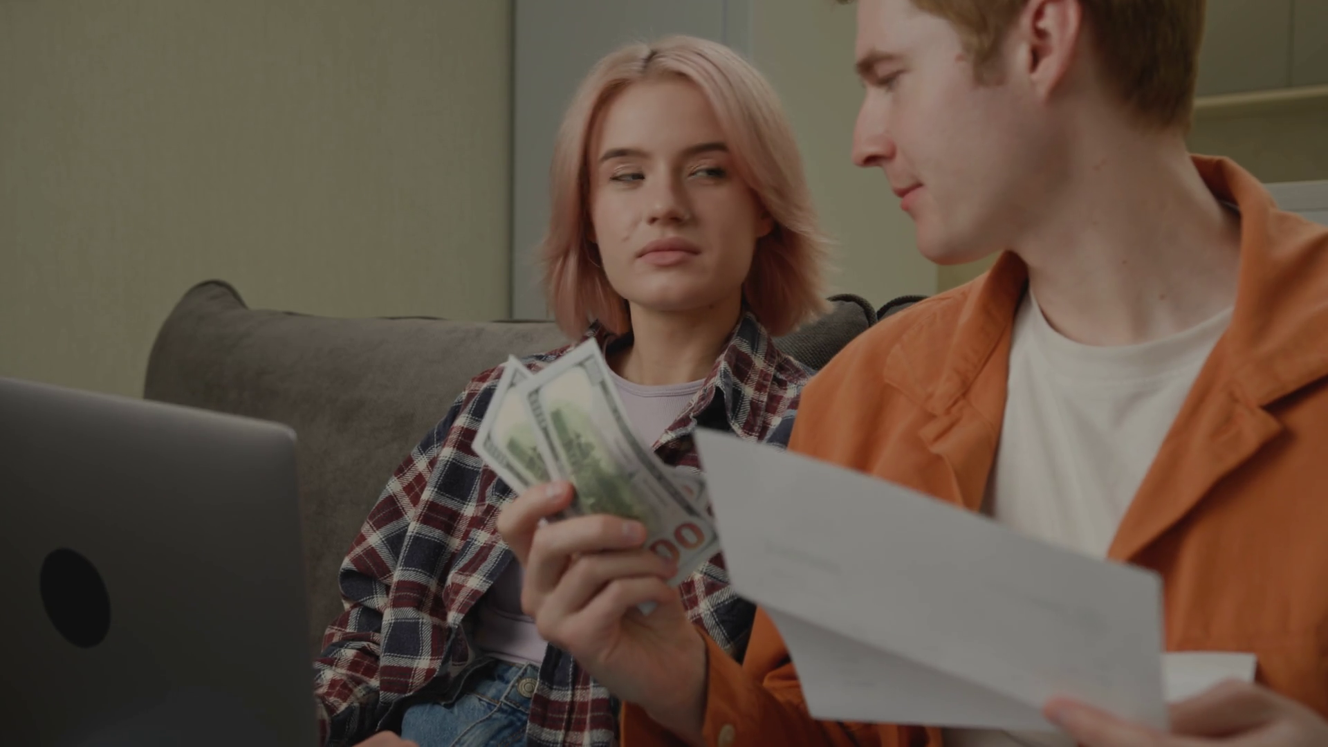 Young Family Paying Bills Together Couple Stock Footage SBV-347757194 ...