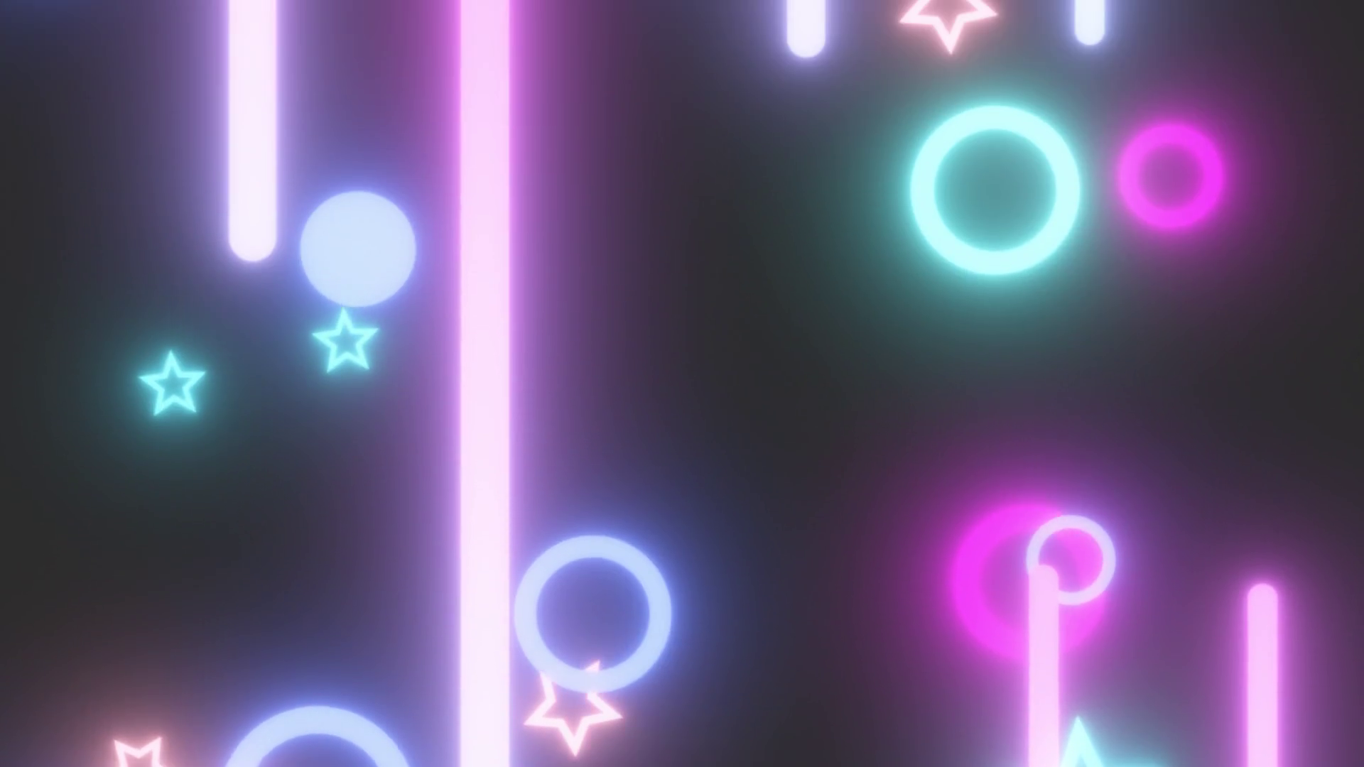 Neon Glowing Stars Rings Bars On Dark Stock Motion Graphics SBV ...